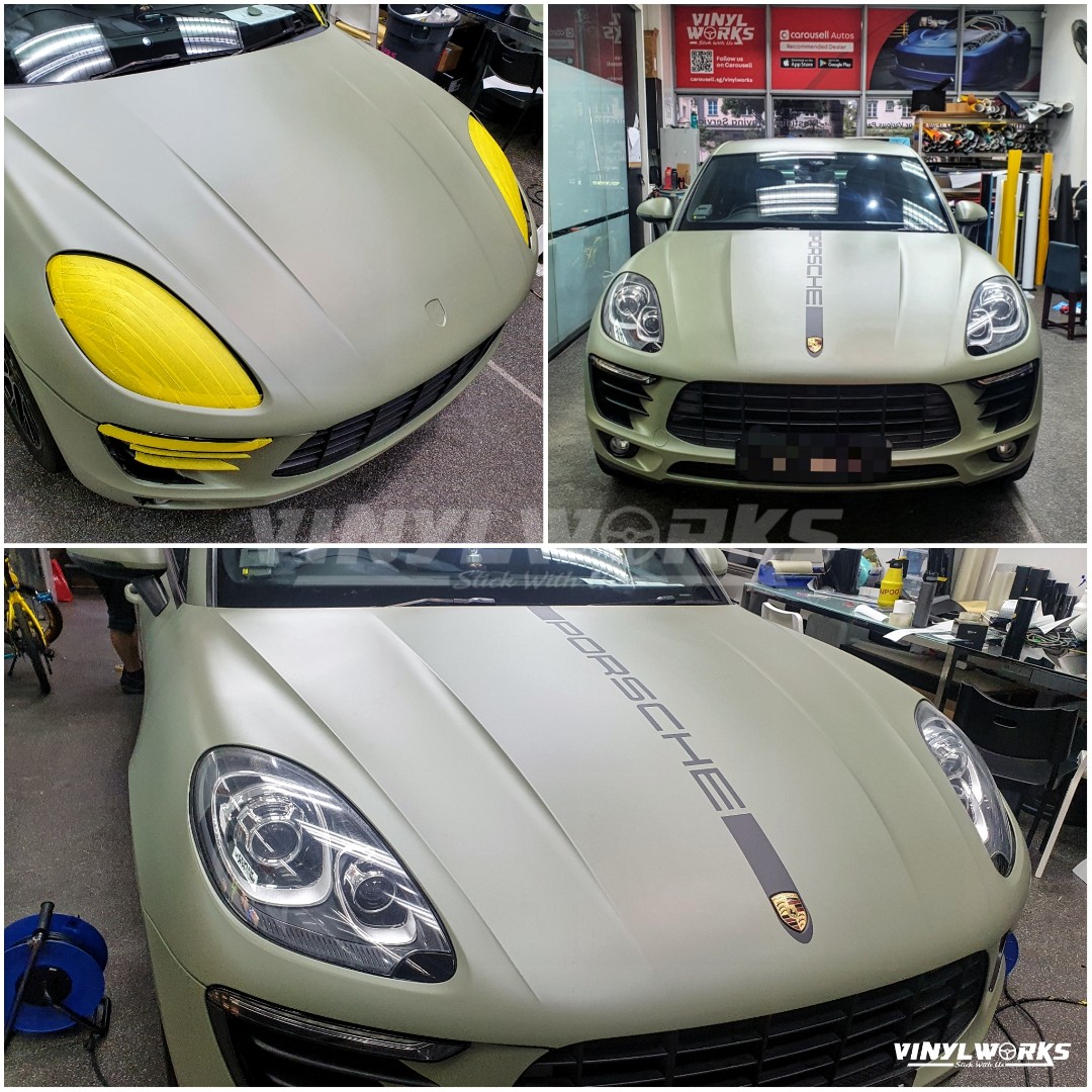 Customise Vinyl Sticker Bonnet Stripes on Porsche Macan, Car ...