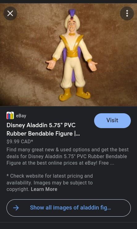 Disney Aladdin PVC Rubber bendable figure 5.75", Hobbies & Toys, Toys ...