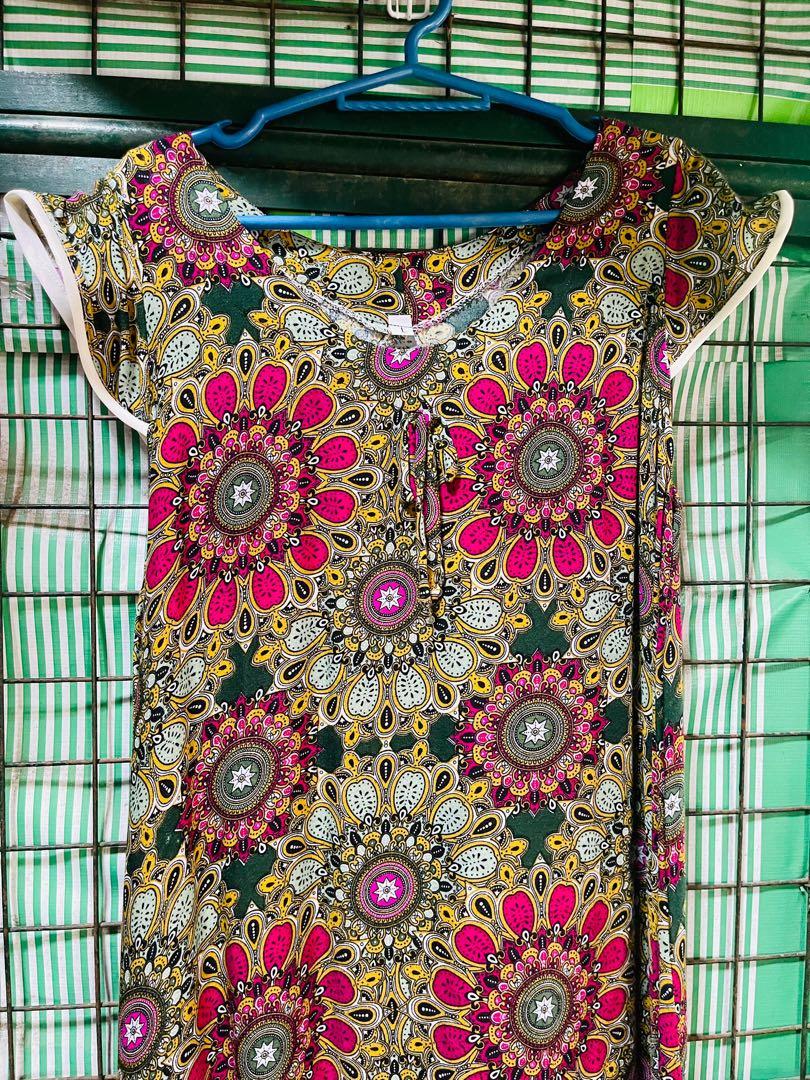 Ethnic dress duster for mama/Lola/malong dress pangbahay, Women's ...