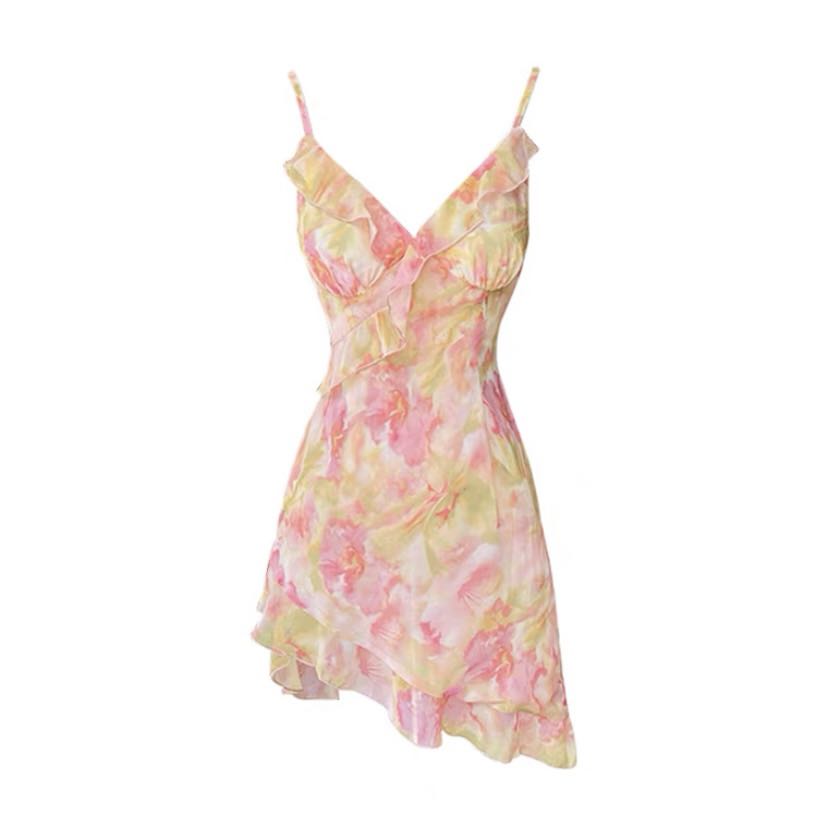 Flowy Pink Pastel Short Dress, Women's Fashion, Dresses & Sets, Dresses ...