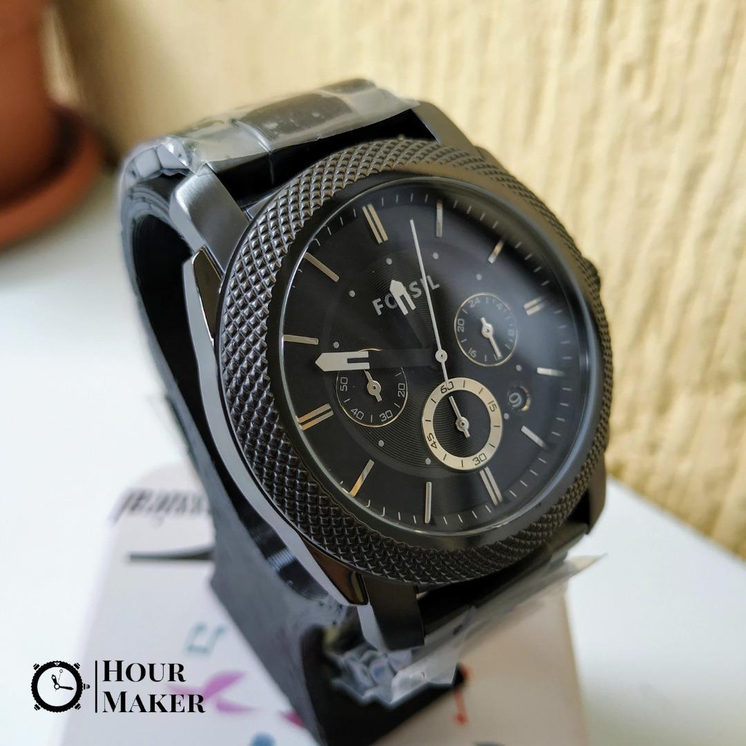 Fossil FS4662 Machine Chronograph Smoke Stainless Steel Watch, Men's ...