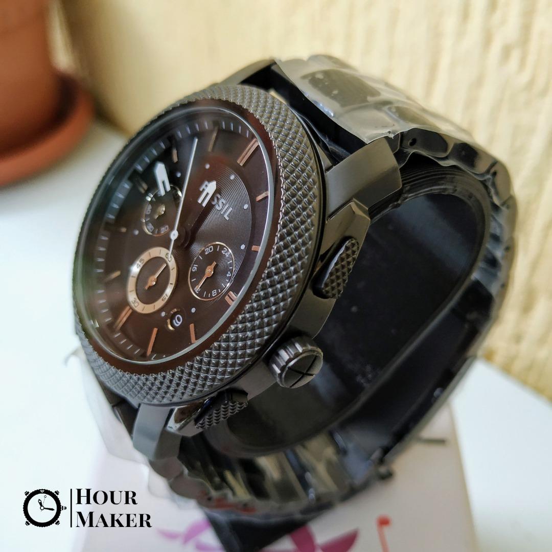 Fossil FS4662 Machine Chronograph Smoke Stainless Steel Watch, Men's ...