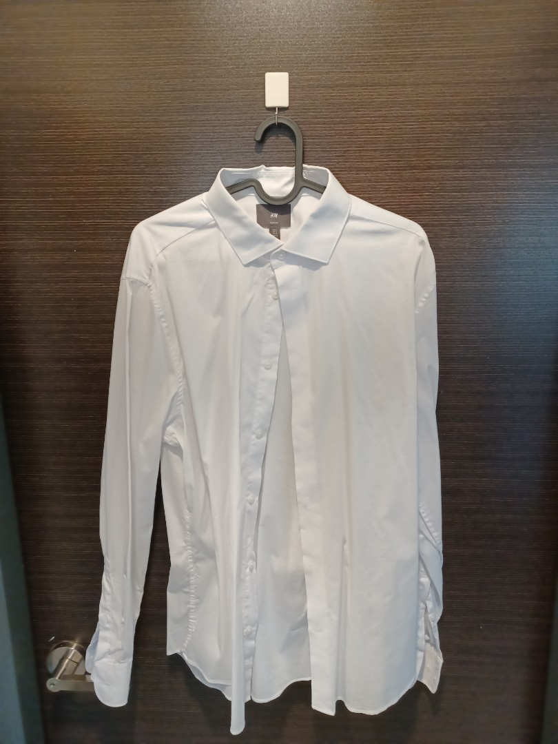 HnM formal shirt size l slim fit, Men's Fashion, Tops & Sets, Formal ...