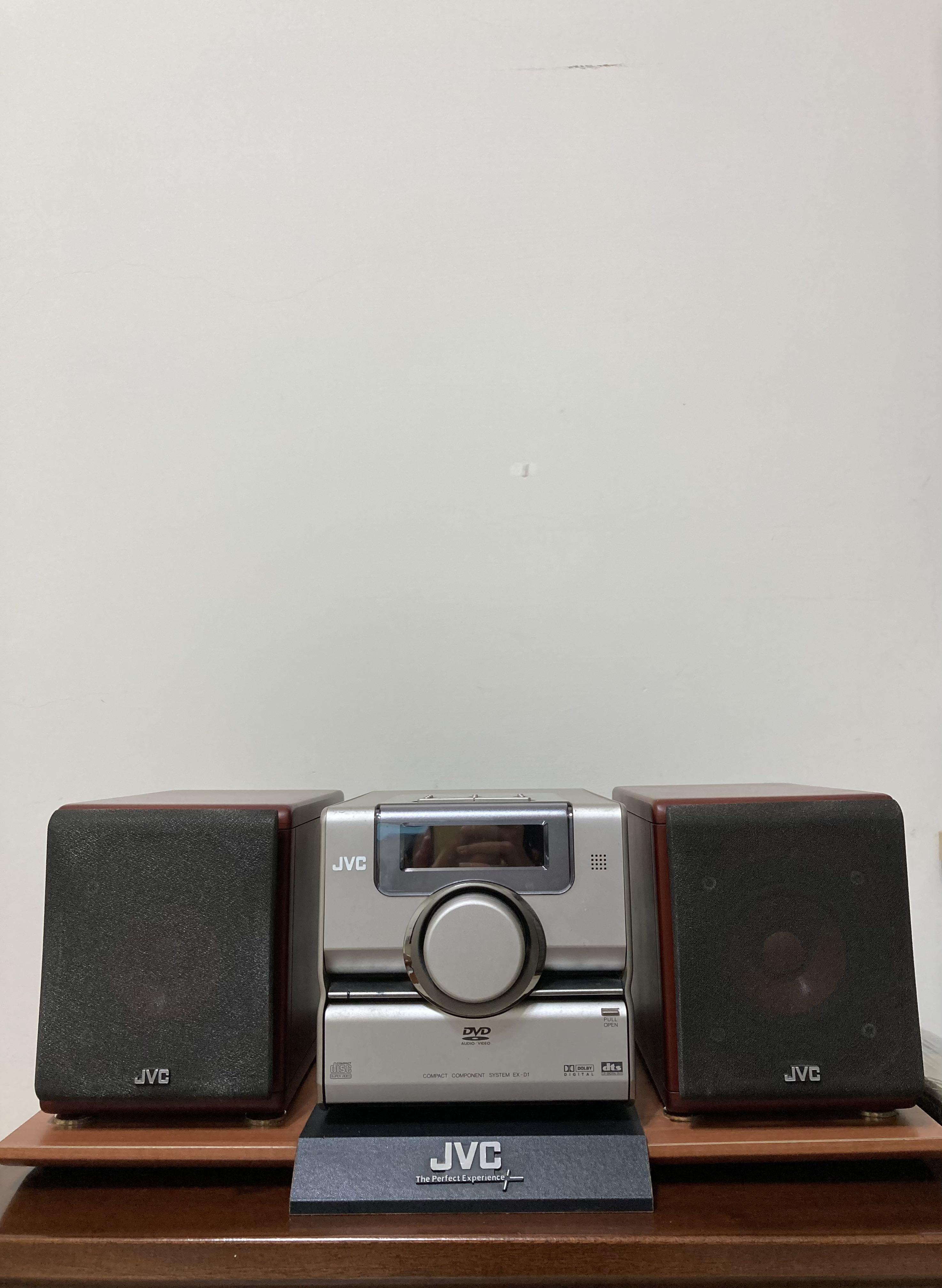 JVC EX-D1 Wood Cone 木質振膜 DVD 高音質 迷你影音音響組合 床頭音響 二手優品 限高雄自取, 耳機及錄音音訊設備, Soundbar、揚聲器、藍牙喇叭、耳擴在旋轉拍賣