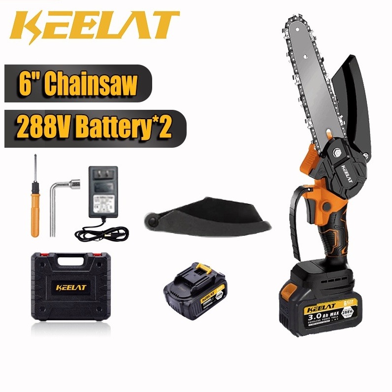 KEELAT SG Ready 6"/4"Mini Chainsaw Electric portable Hand Chainsaw Wood ...