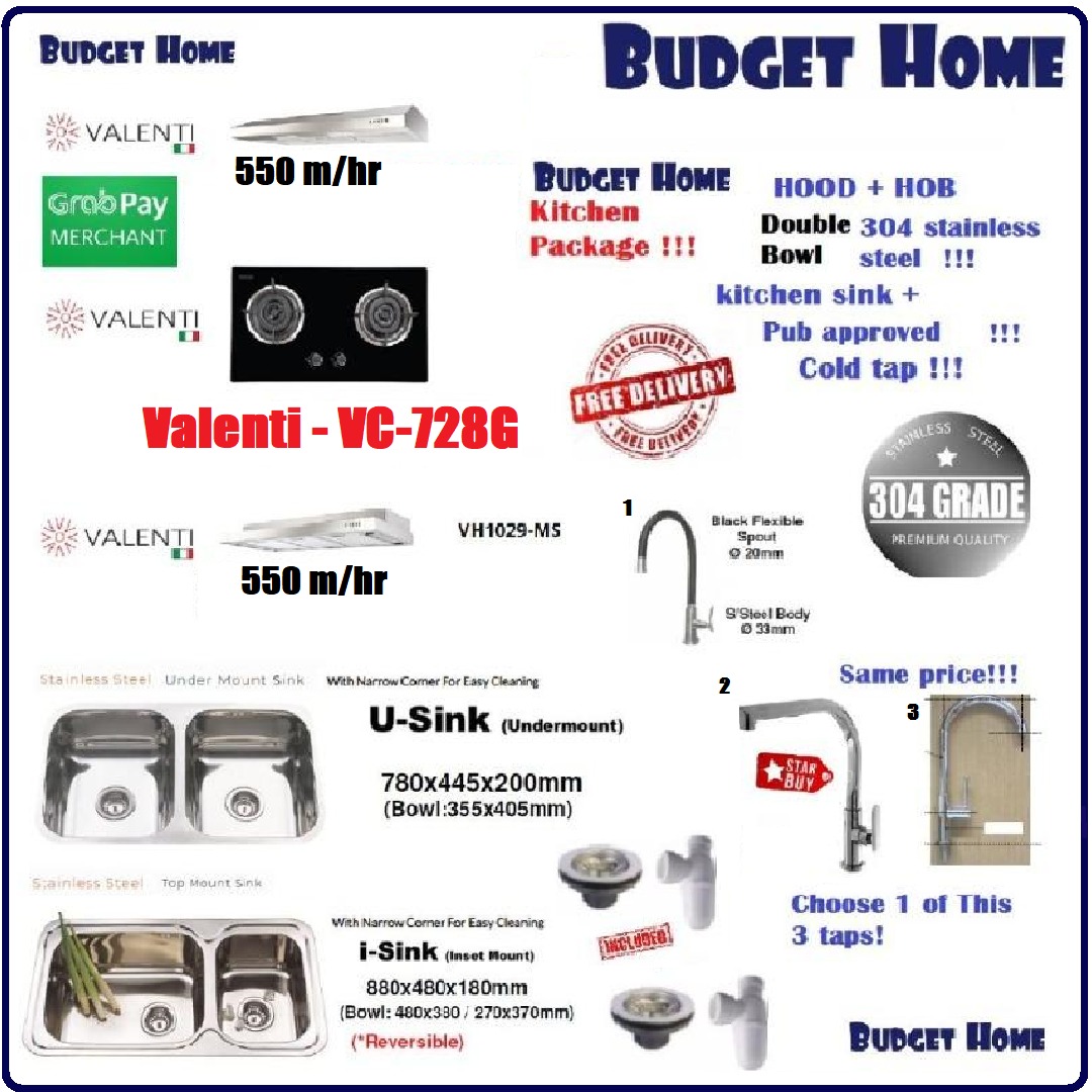 Kitchen package Monic Kitchen sink and hood and hob, Furniture & Home ...