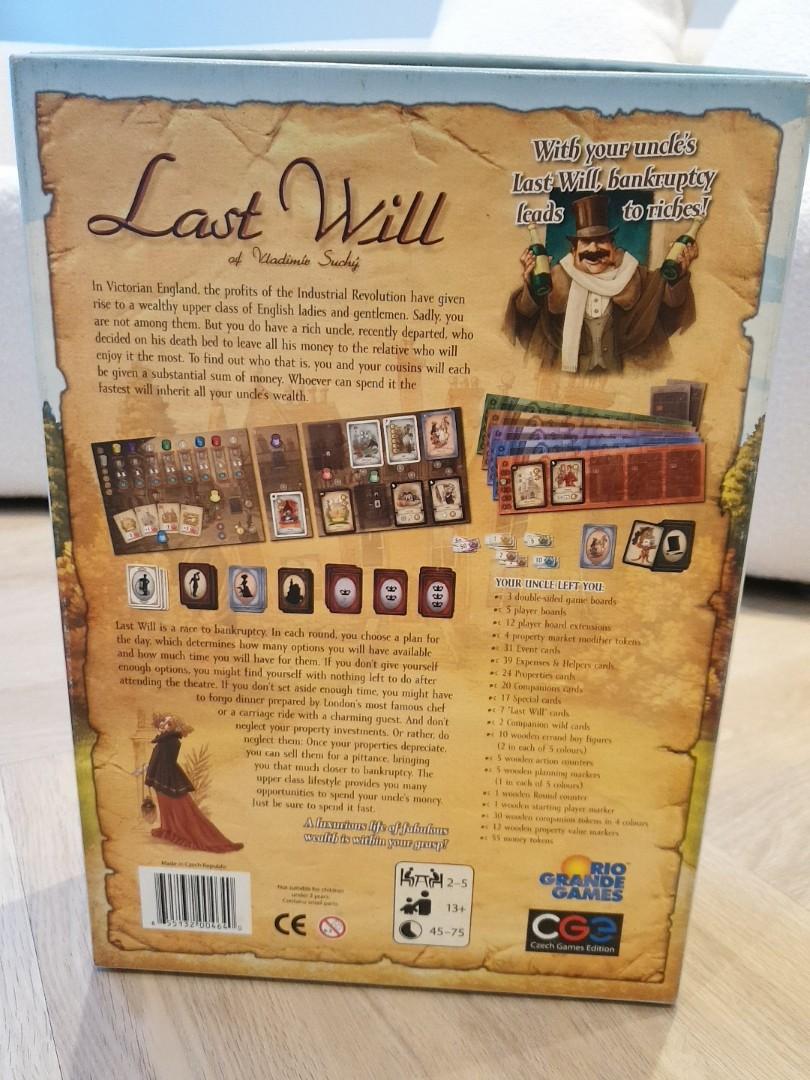 Last Will Board Game, Hobbies & Toys, Toys & Games on Carousell