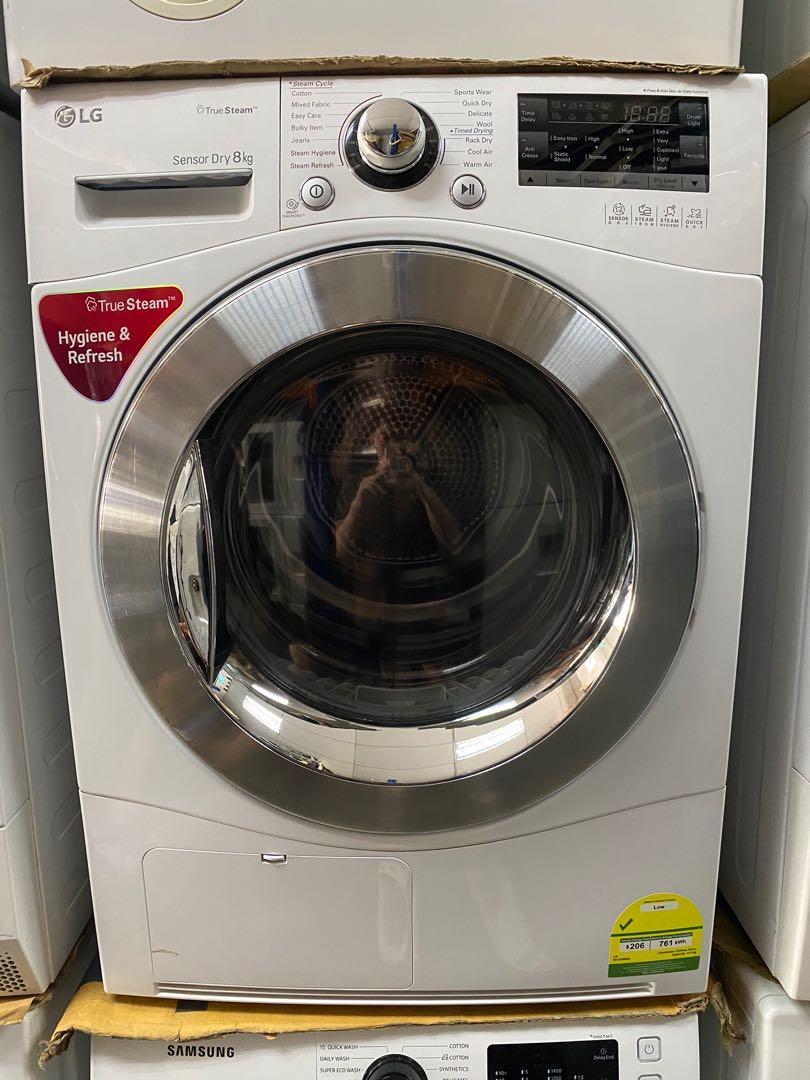 LG 8KG TrueSteam Sensor Dry Condenser Dryer, TV & Home Appliances ...