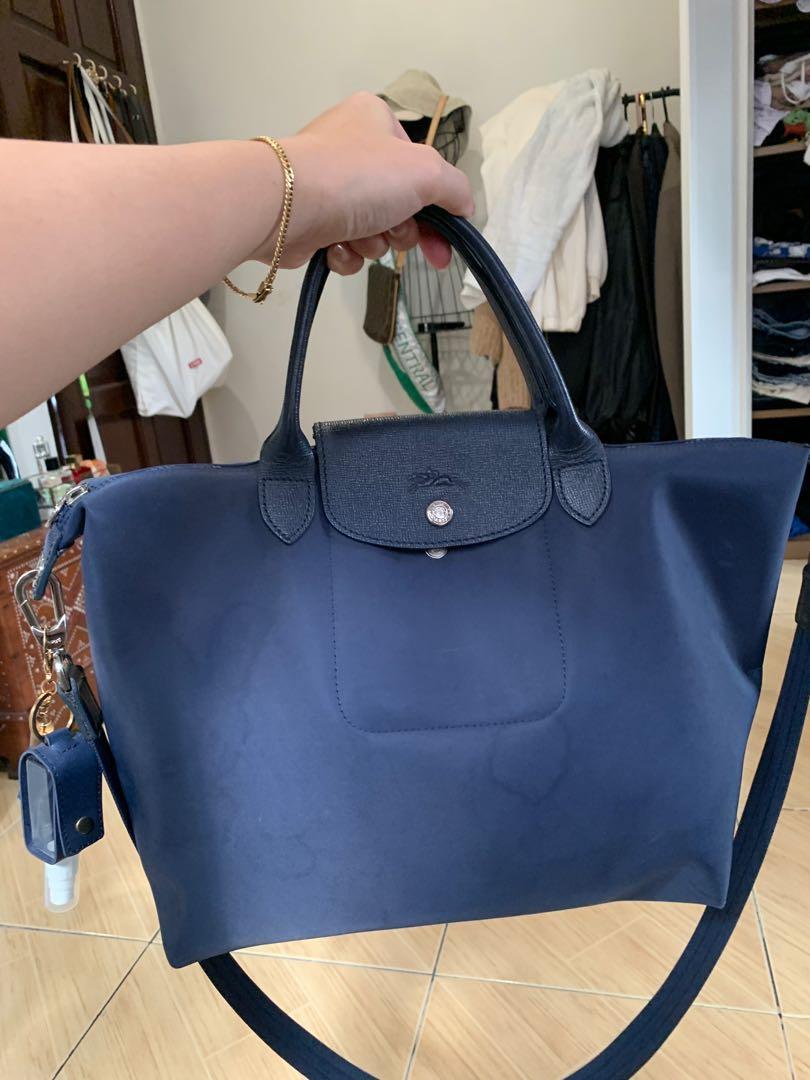 Longchamp Neo Medium Navy Blue, Luxury, Bags & Wallets on Carousell