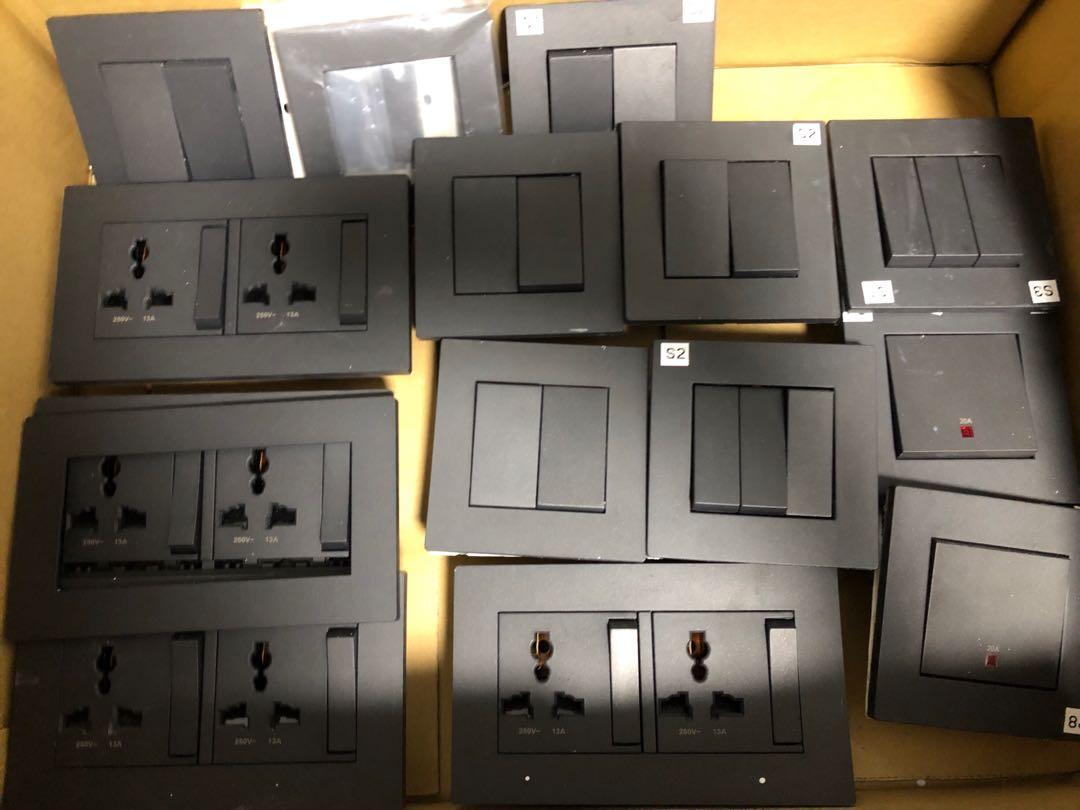 Matte Black switches, TV & Home Appliances, Electrical, Adaptors ...