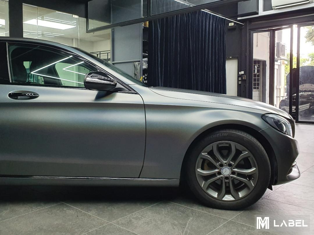 Mercedes Benz C180 Full Vinyl Wrap - Satin Holographic Grey, Car ...