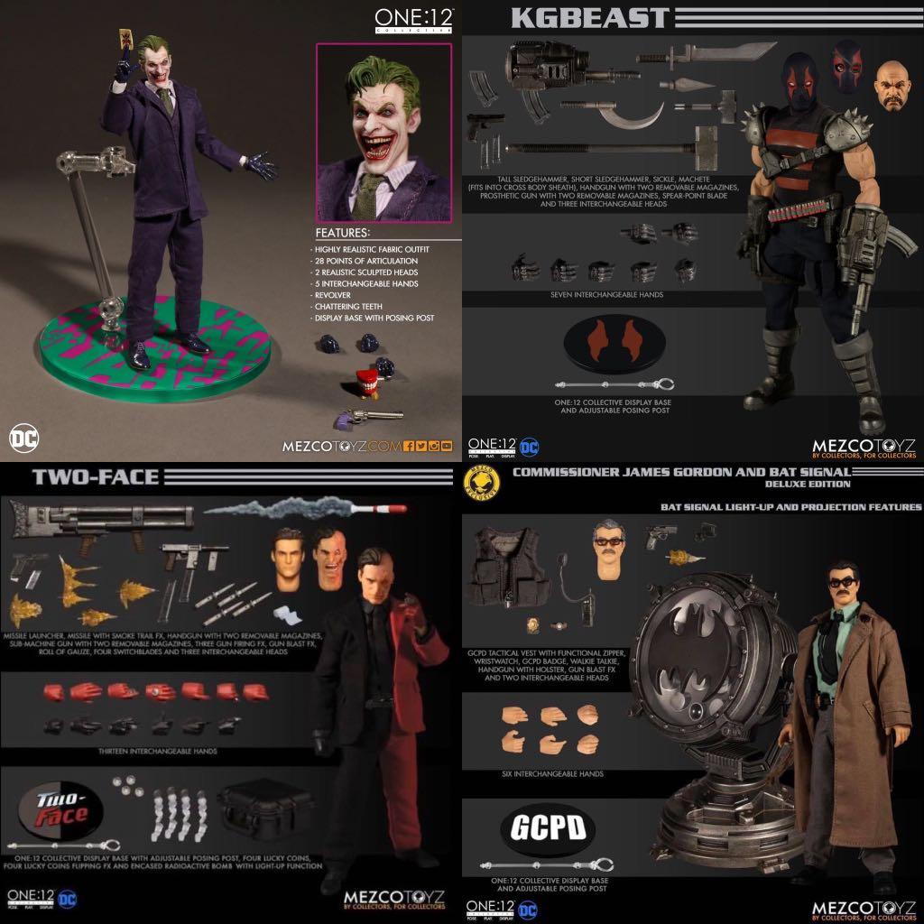 Mezco One:12 Collective Joker KGBeast Two-Face Commissioner Gordon MDX ...