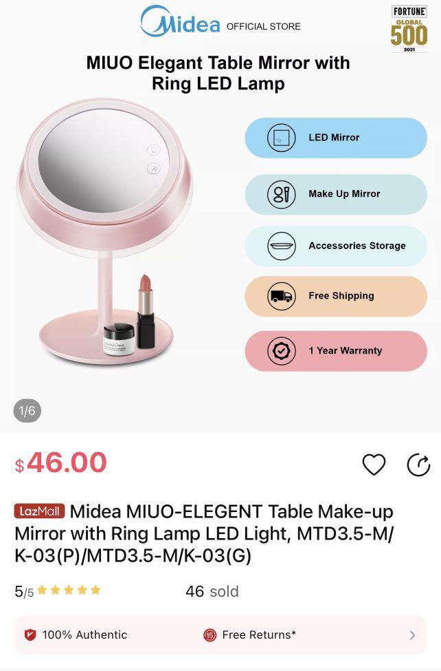 Midea MIUO Elegant LED Table Lamp, Beauty & Personal Care, Face, Face ...
