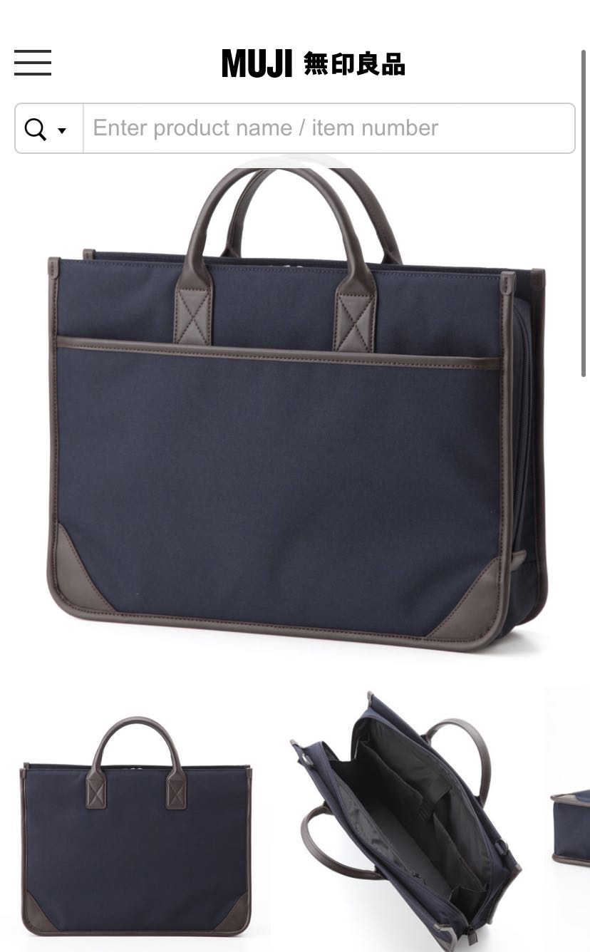 Muji Business Bag with Laptop Storage Navy, Men's Fashion, Bags ...