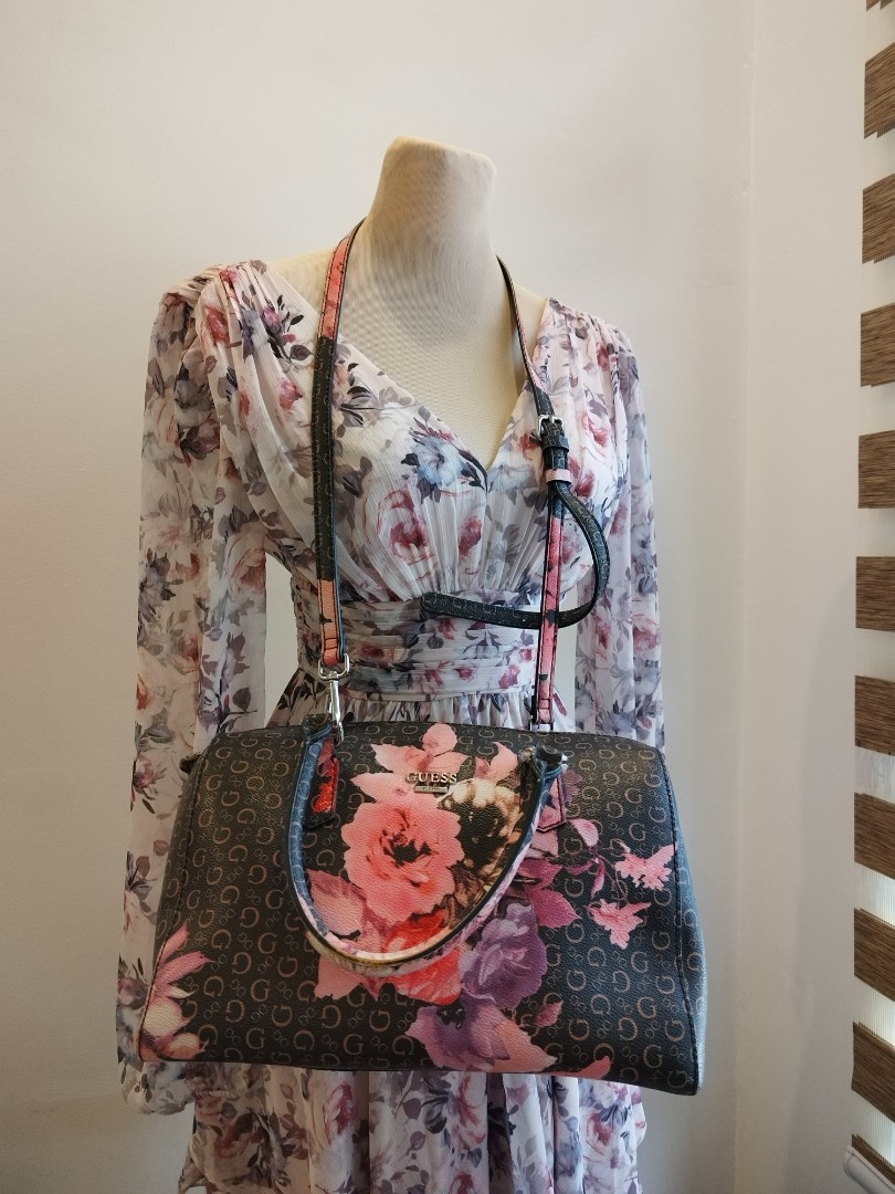 Original Guess floral bag, Women's Fashion, Bags & Wallets, Shoulder ...
