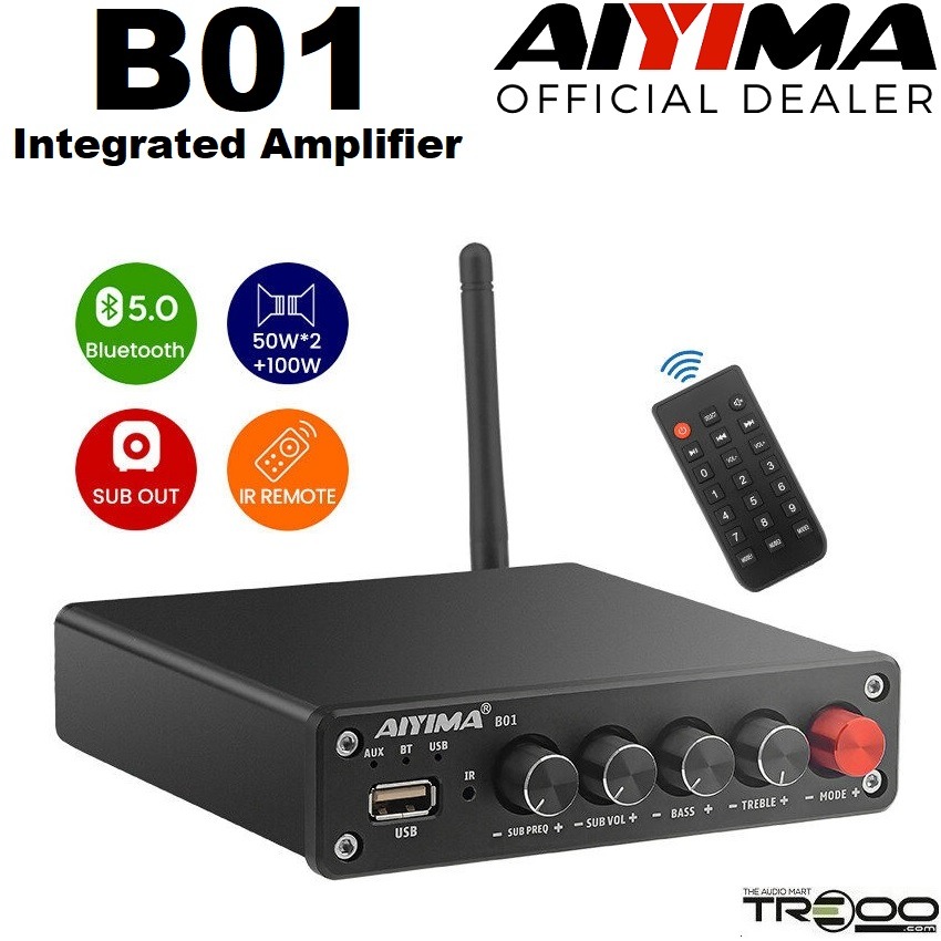 [Discontinued] AIYIMA B01 Wireless Bluetooth Receiver/Streamer, USB Integrated Amplifier, Audio ...