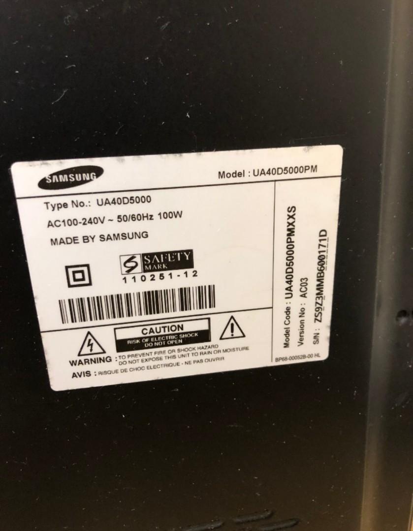Samsung 40 inch non smart TV, TV & Home Appliances, TV & Entertainment ...