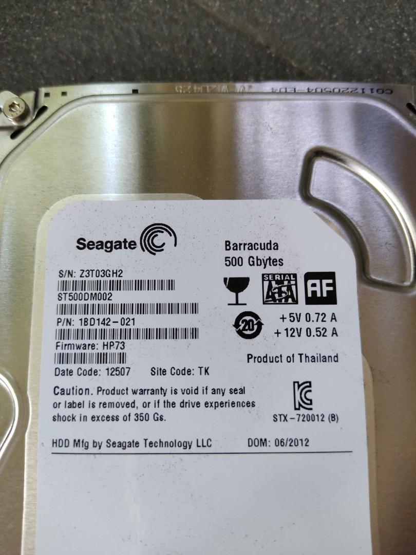 Seagate Barracuda 500gb, Computers & Tech, Parts & Accessories, Hard ...