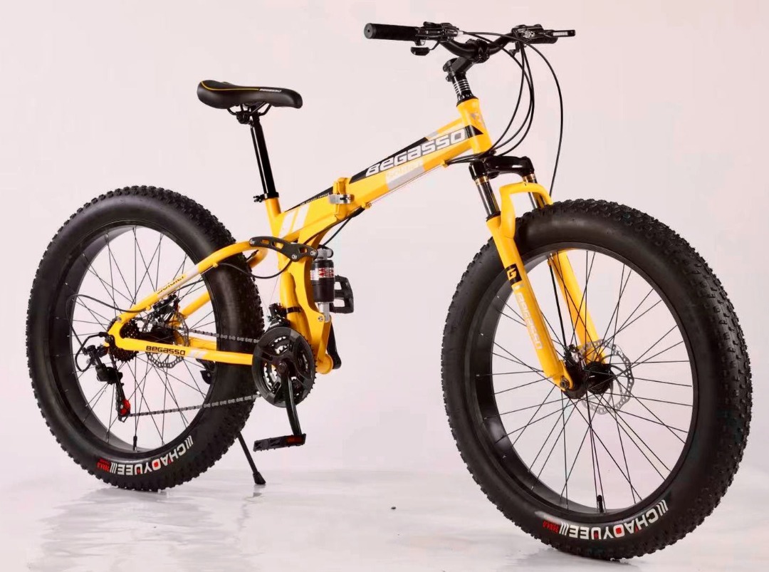 Shimano gear Begasso Fat bike Foldable Mountain bike Full suspension ...