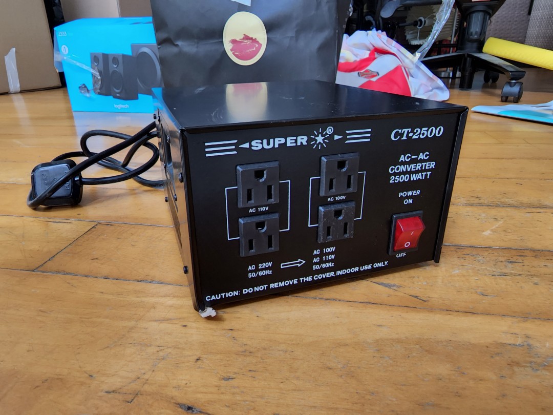Super CT-2500 2.5kVA (2,500W) Step Down Transformer 220/240V -> 100 ...