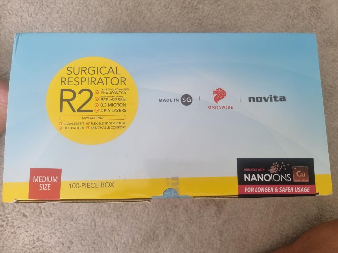 Surgical Respirator R2 Mask, Health & Nutrition, Face Masks & Face ...