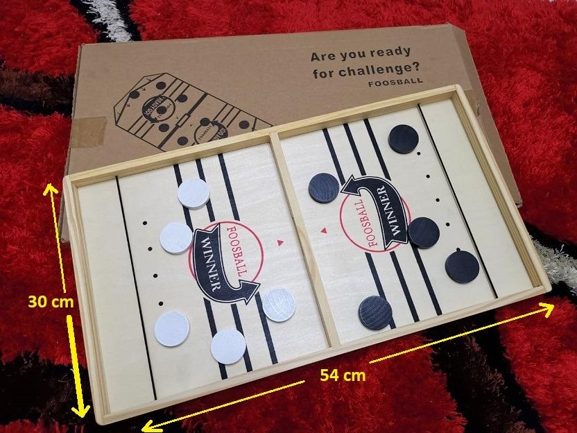 BIG! Table Foosball Catapult Sling Puck Game. Permainan Lastik, Hobbies ...