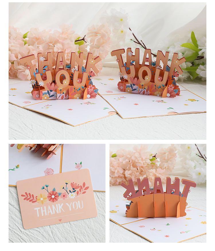 Thank you card / 3D thank you card / pop up thank you card / thank you ...