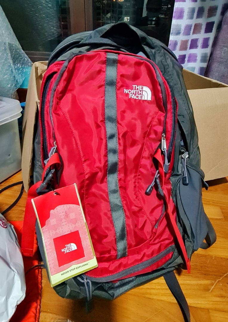 The North Face Backpack (left with red colour), Men's Fashion, Bags ...