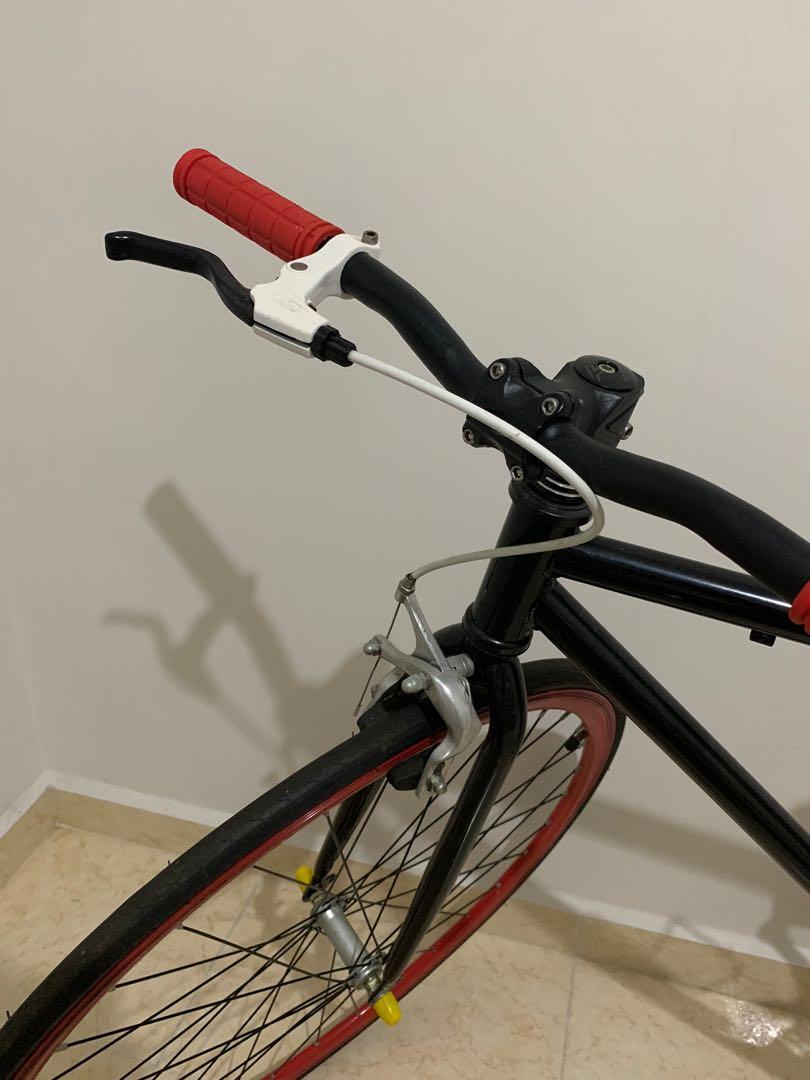 [Used] Straight Bar Fixie Bike/Bicycle with Front Disc Brakes, Sports ...