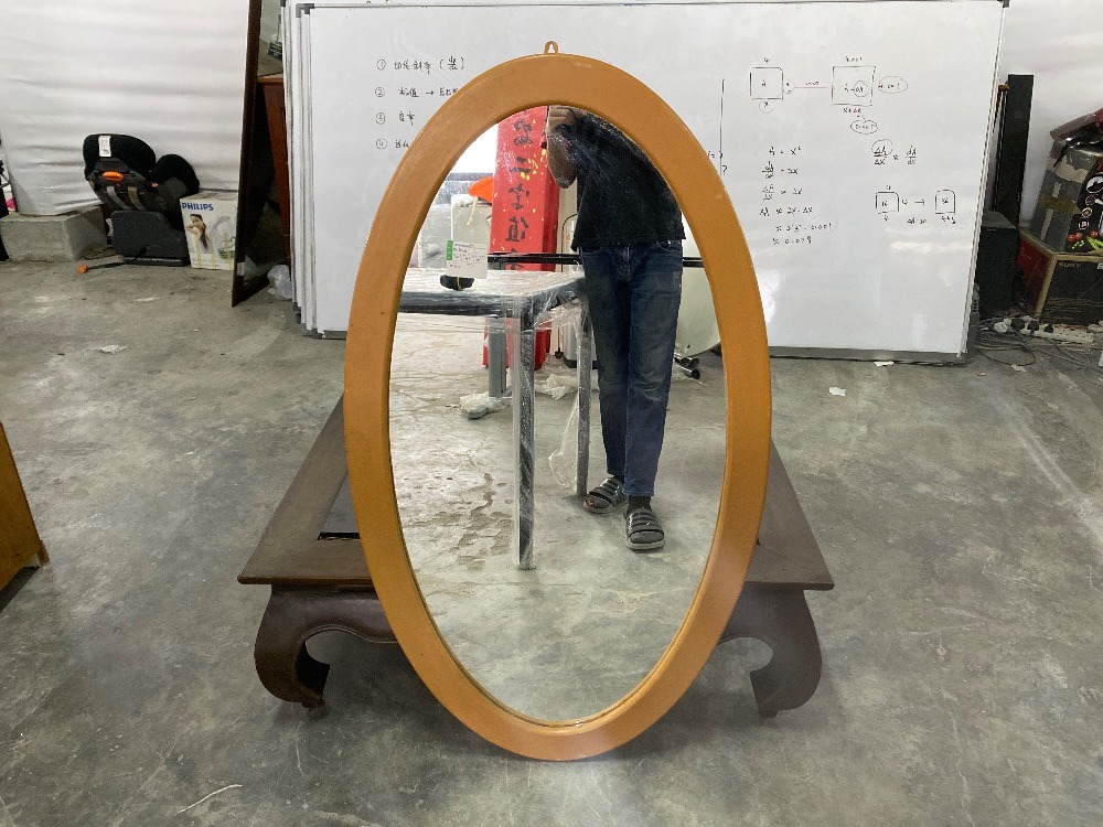 Wooden Frame Oval Shape Wall Mirror / Cermin Dinding Bingkai Kayu ...