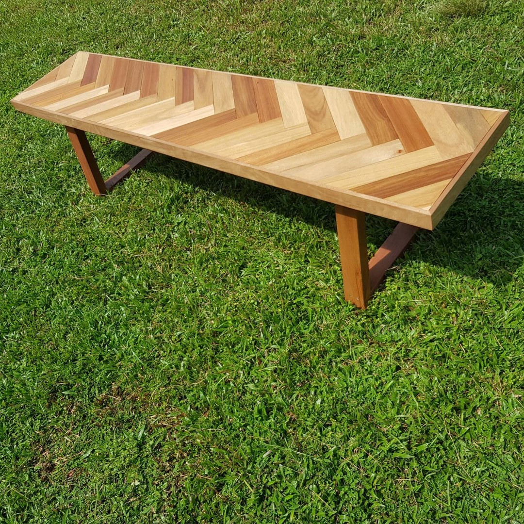 6ft Wooden Bench (Solid Wood - Herringbone Design) / Bangku Panjang ...