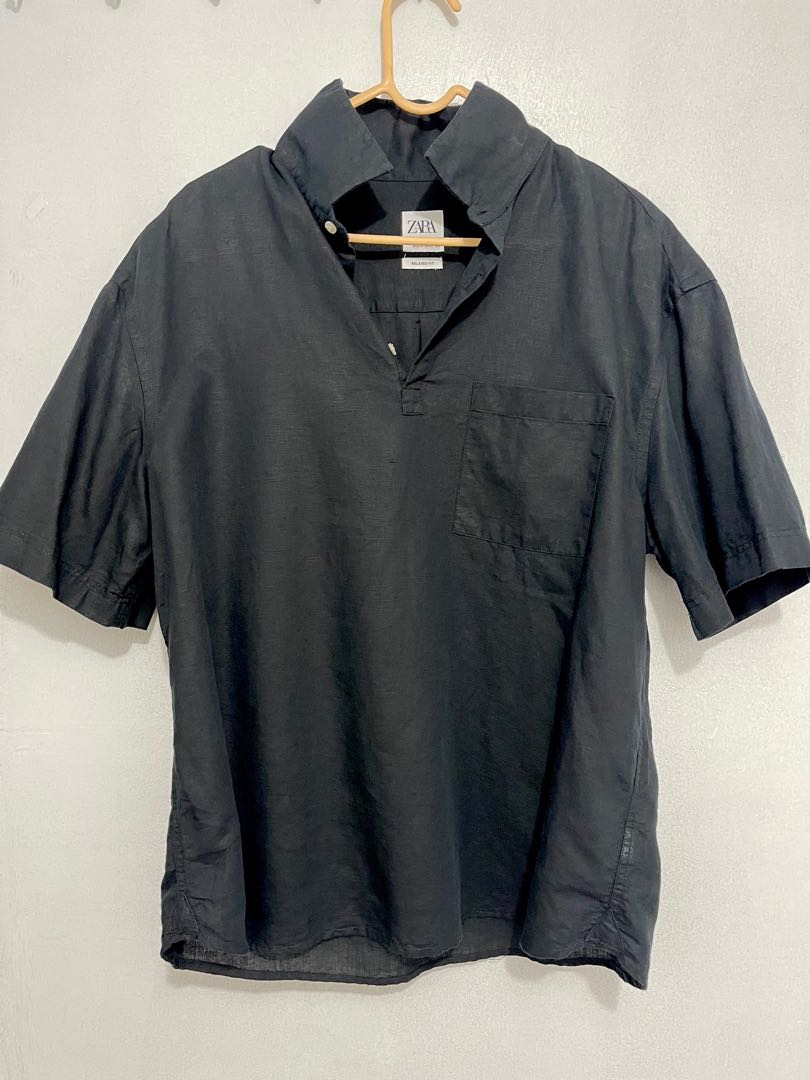 Zara Linen Shirt, Men's Fashion, Tops & Sets, Tshirts & Polo Shirts on ...