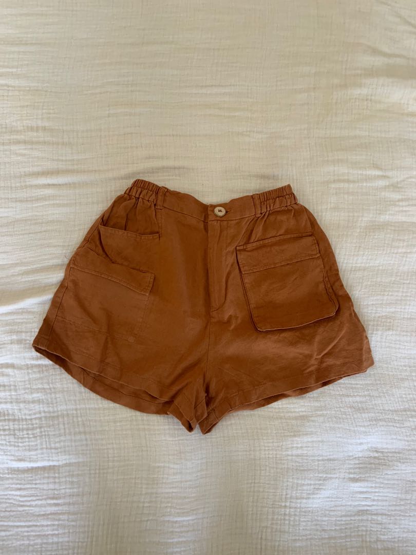 Zara Linen shorts, Women's Fashion, Bottoms, Shorts on Carousell
