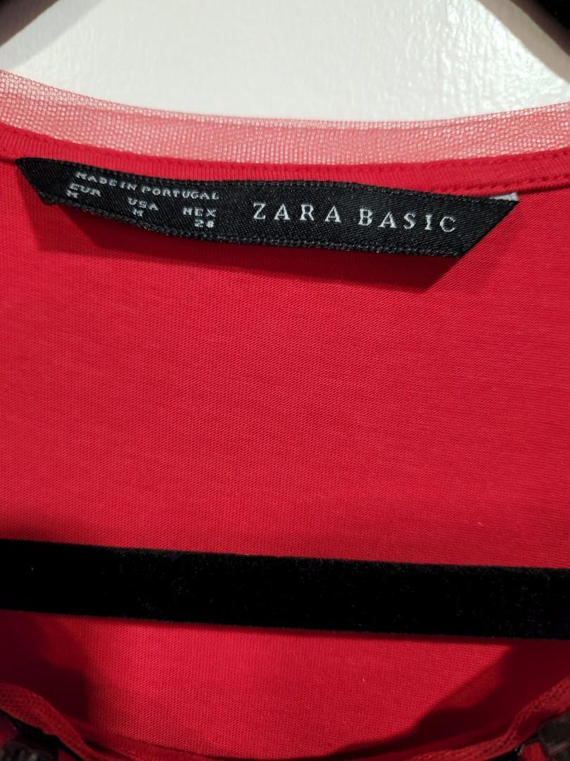 Zara Red Top, Women's Fashion, Tops, Blouses on Carousell