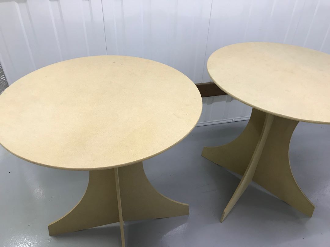 2 x Cardboard round table, Furniture & Home Living, Furniture, Tables ...