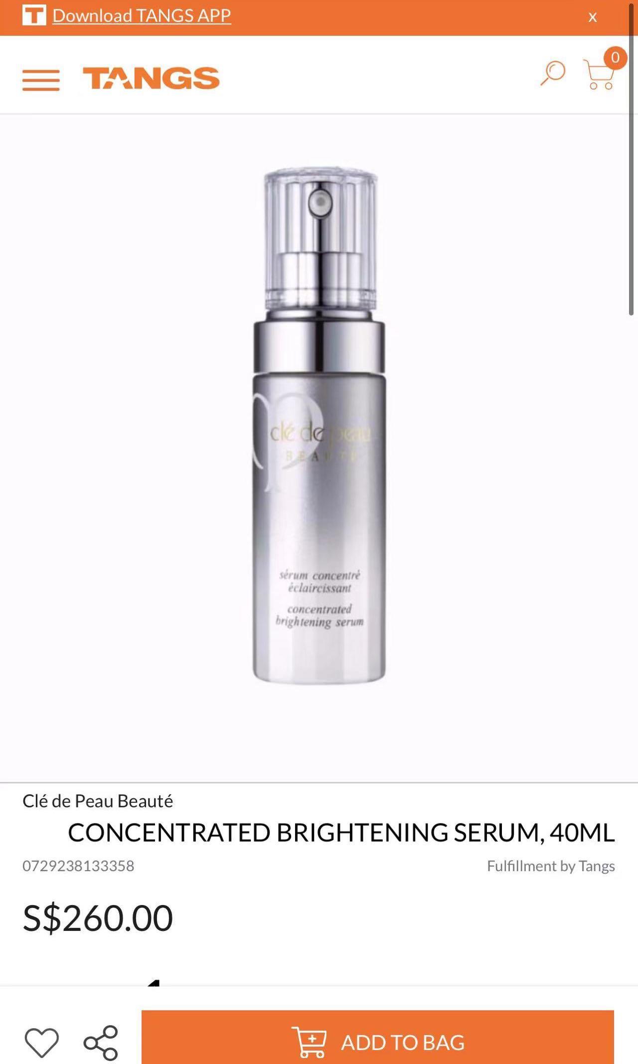 Cpb Concentrated Brightening Serum full size 40ml Cle de Peau, Beauty ...