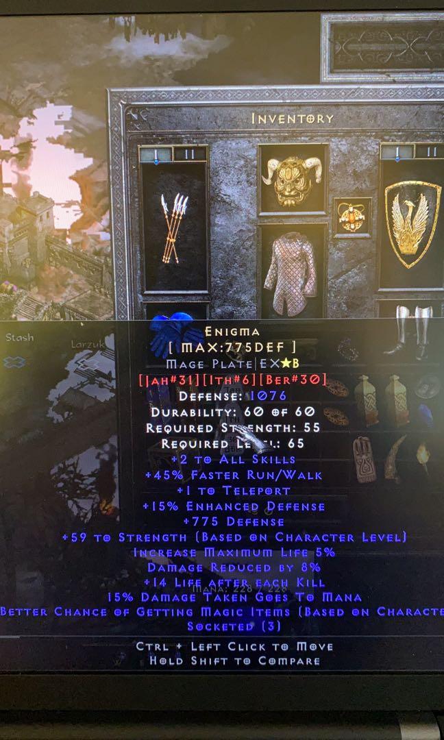 D2R ladder SC perfect Enigma 775def on 15ed MP PC&NS, Hobbies & Toys ...