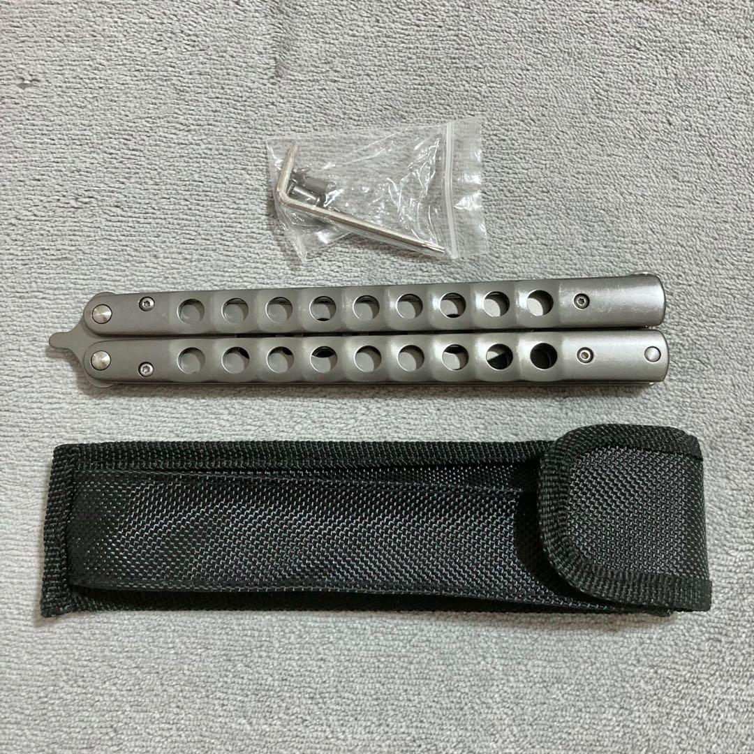 EDC Tactical Butterfly Knife Balisong Knife Trainer with pouch, Hobbies ...