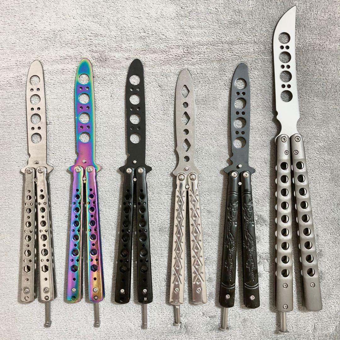 EDC Tactical Butterfly Knife Balisong Knife Trainer with pouch, Hobbies ...