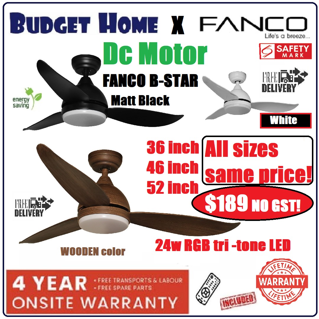 Fanco Dc ceiling fan with light, Furniture & Home Living, Lighting ...