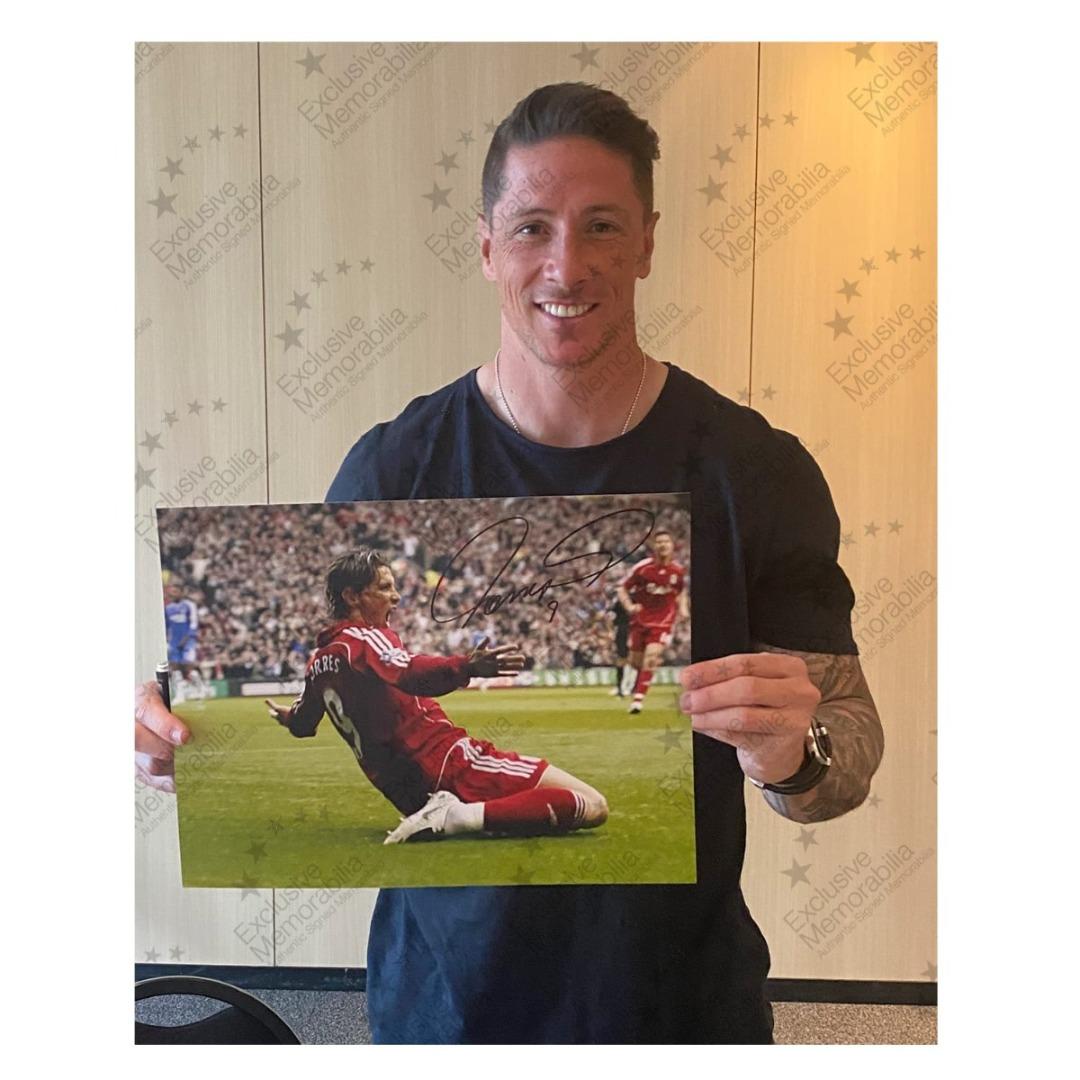 Fernando Torres Signed Liverpool Football Photo: Anfield Debut, Hobbies ...