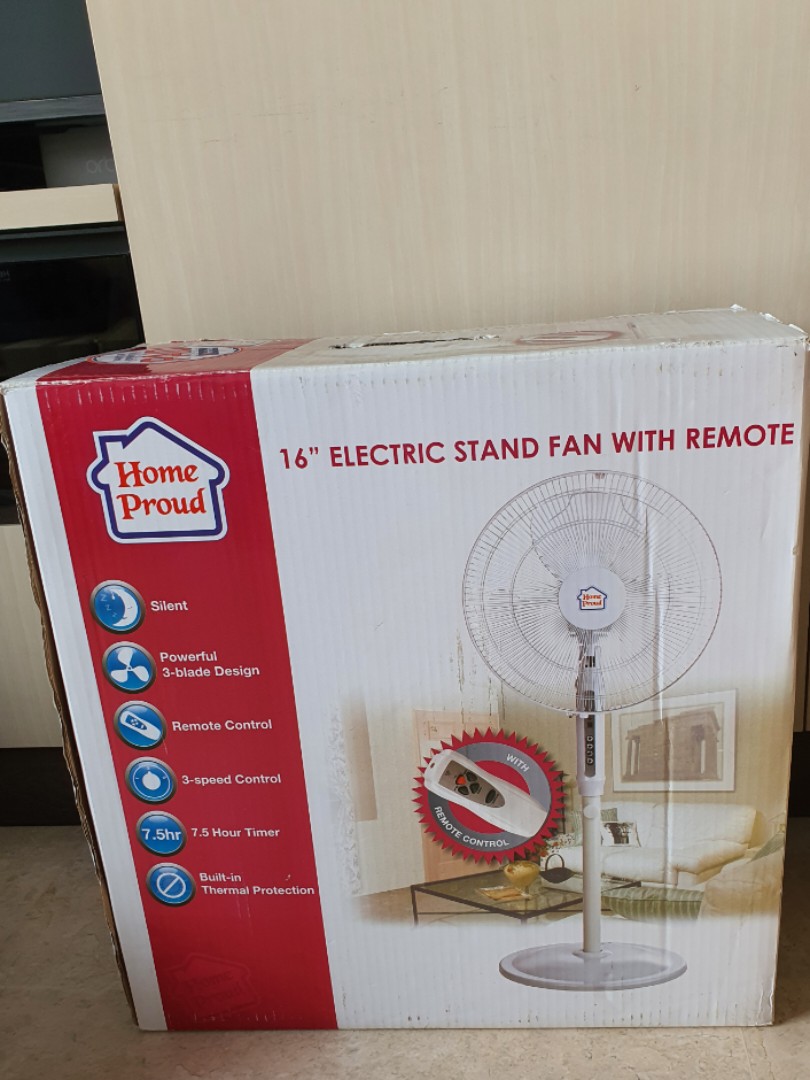 Home Proud Eletric Stand Fan with Remote, Furniture & Home Living ...