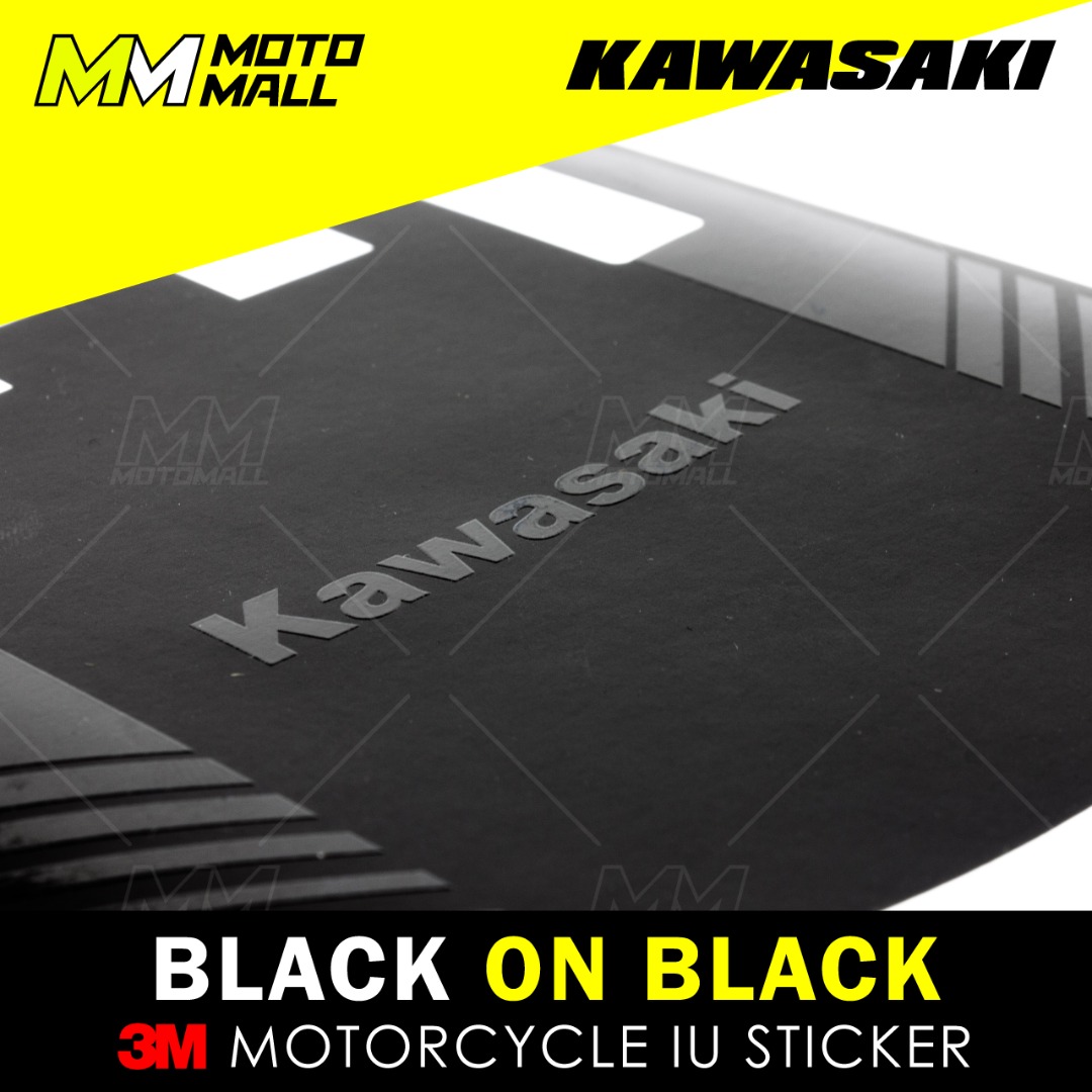 Kawasaki IU Sticker / Decal for Motorcycle [Black-on-Black Edition ...