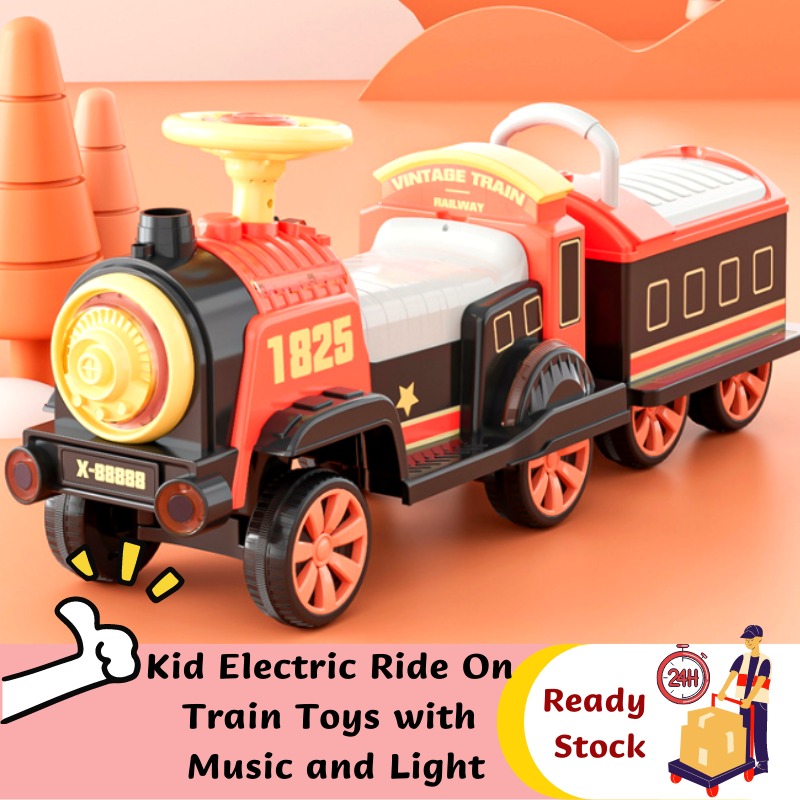Kid Electric Ride On Train Toys Spray Function Kids Play Trains Big ...