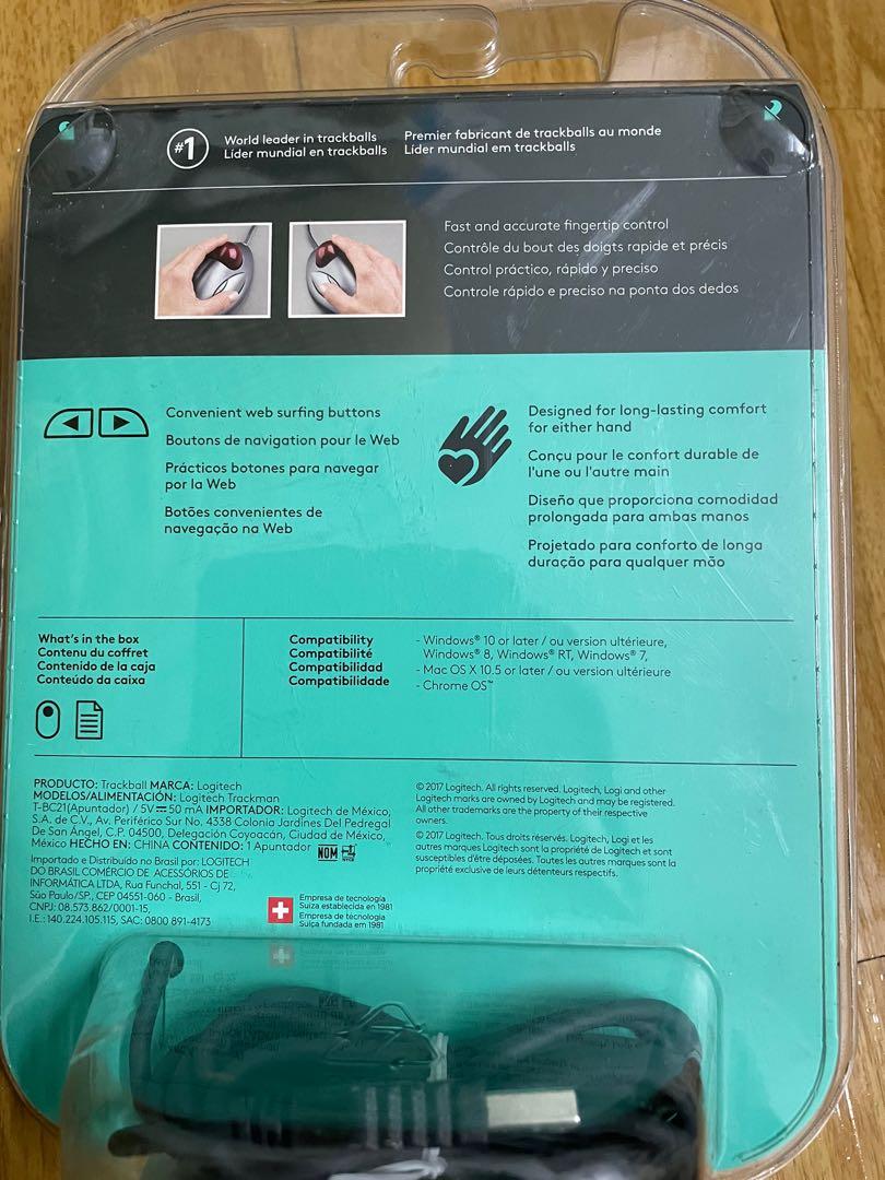 Logitech Trackman Marble USB Wired Mouse - EBL, Computers & Tech, Parts ...