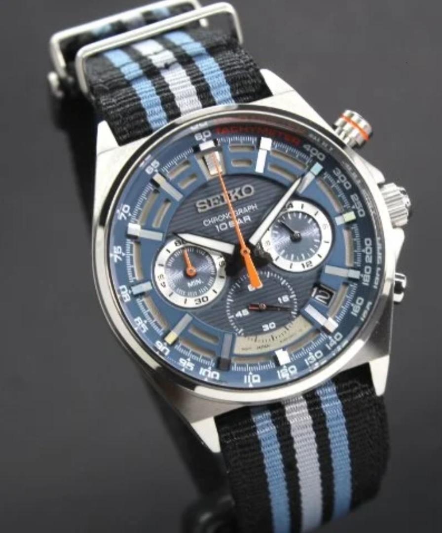 *Lowest Price* Seiko Sports SSB409 Men's Chronograph Nylon Strap Watch ...