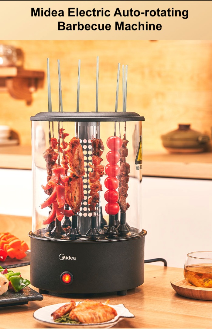 Midea Electric Auto-rotating Barbecue Kebab Machine with 62 Skewers, TV ...