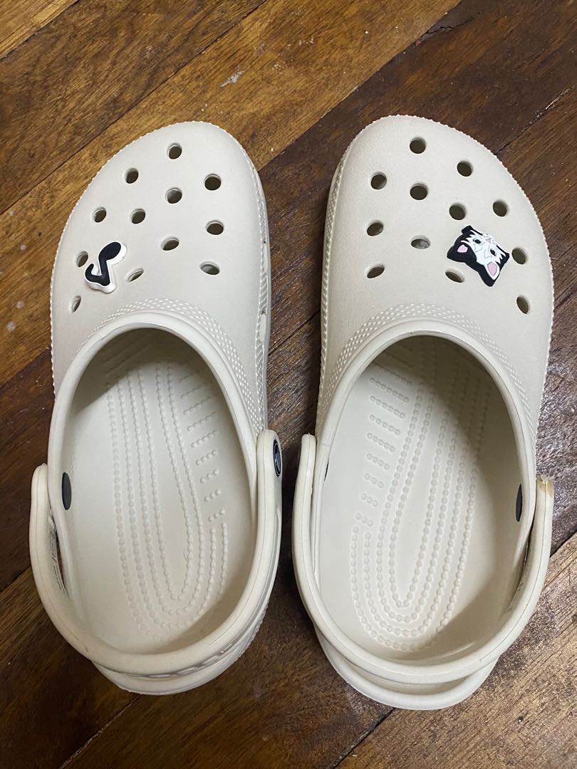 Original Crocs classic clogs stucco with jibbitz, Women's Fashion ...