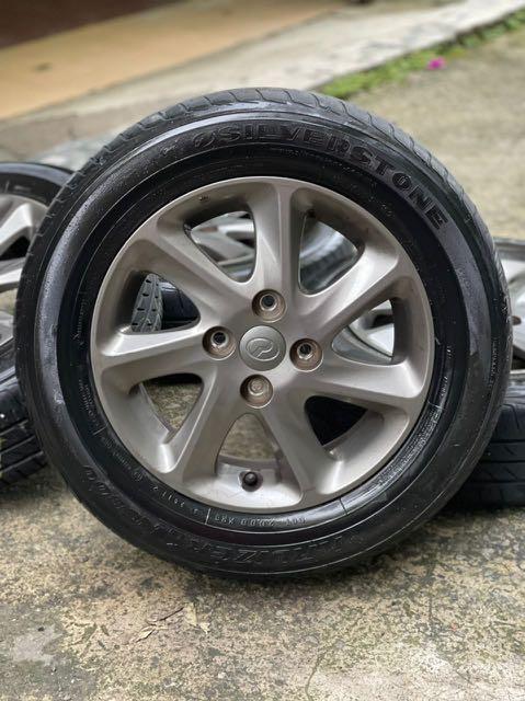 original myvi se 14 inch sports rim tyre 70%, Auto Accessories on Carousell