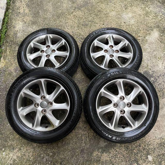 original myvi se 14 inch sports rim tyre 70%, Auto Accessories on Carousell